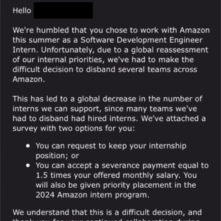 Amazon Rescinding Intern offers???? | Layoffs - Blind