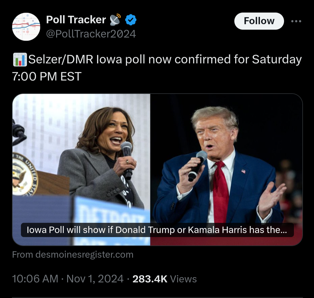 The Oracle(Ann Selzer) is about to give her prediction for 2024 race ...