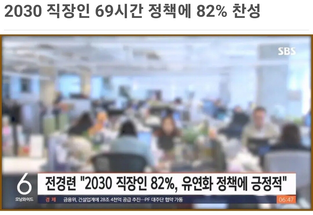 블라인드 | 블라블라: 2030 69시간 정책 82%찬성 레알?