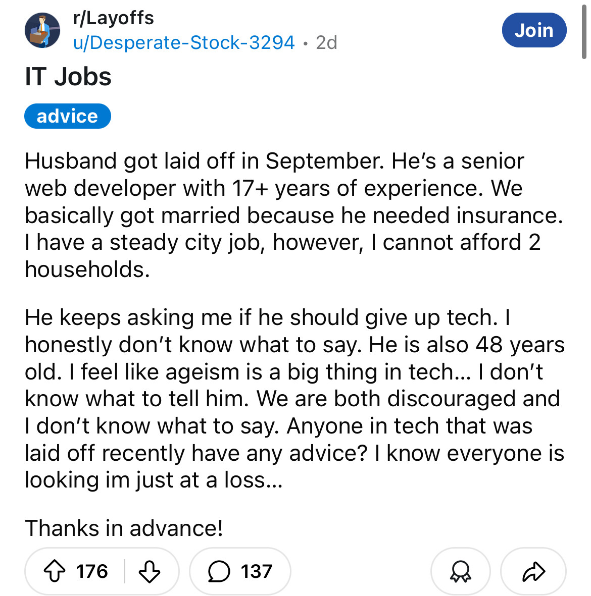 If You Get Laid Off Aged 40 Your Career Is Over Tech Industry Blind
