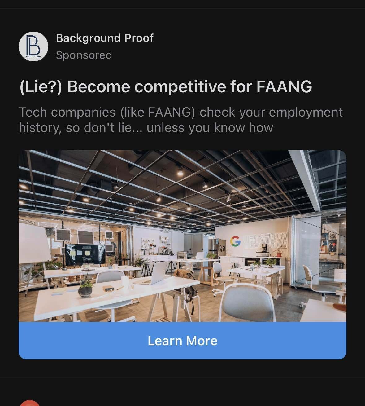 Lie on Your Resume Ads on Blind | Tech Industry - Blind