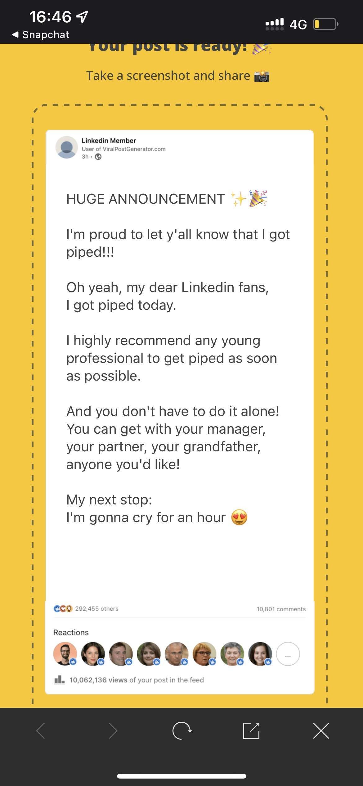 LinkedIn Cringe Post AI Generator - Blind