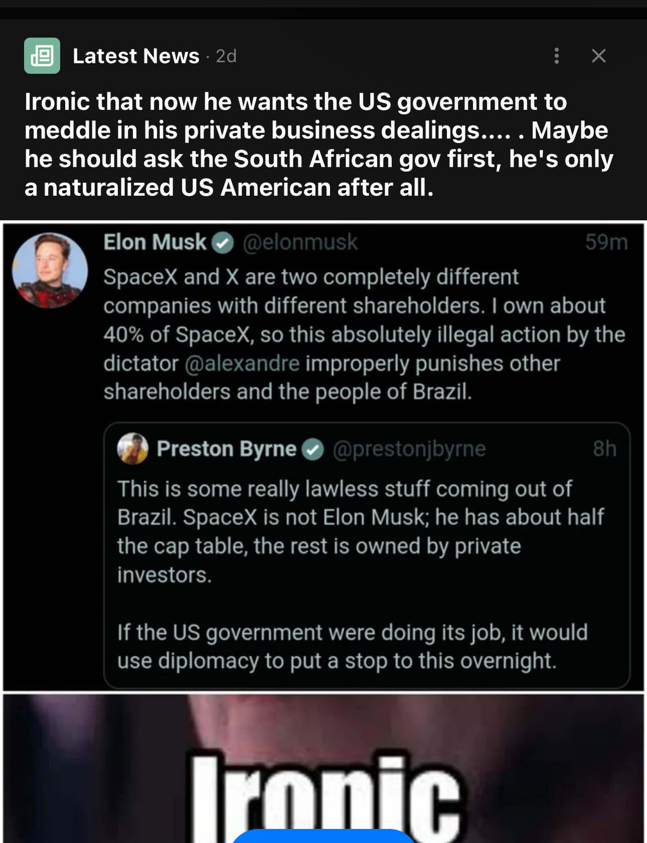 So, what happened between SpaceX and the Brazilian government? | Elon ...