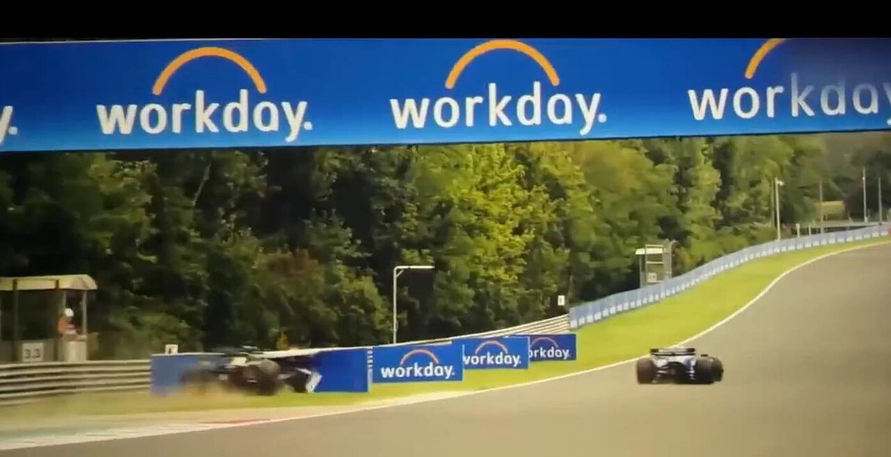 Why did apple purposely have a car crash into a workday sign in the f1 ...