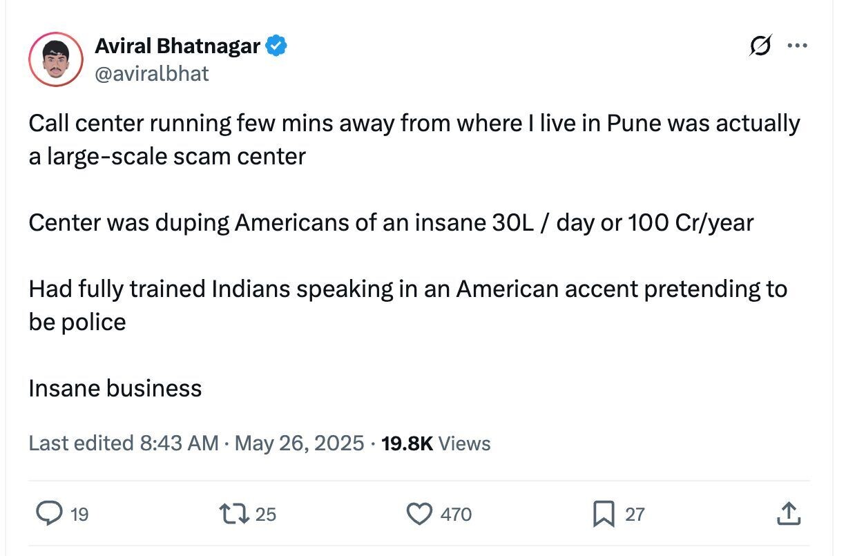 Indian call center scams Americans of 30L/day or 100Cr/year. WHY DO ...