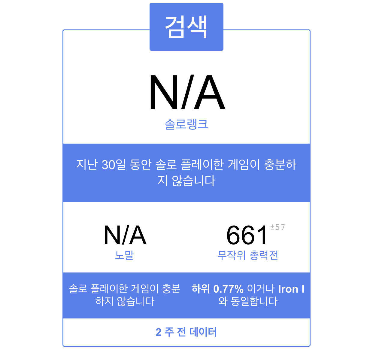 블라인드 | 게임: 롤 칼바람 MMR