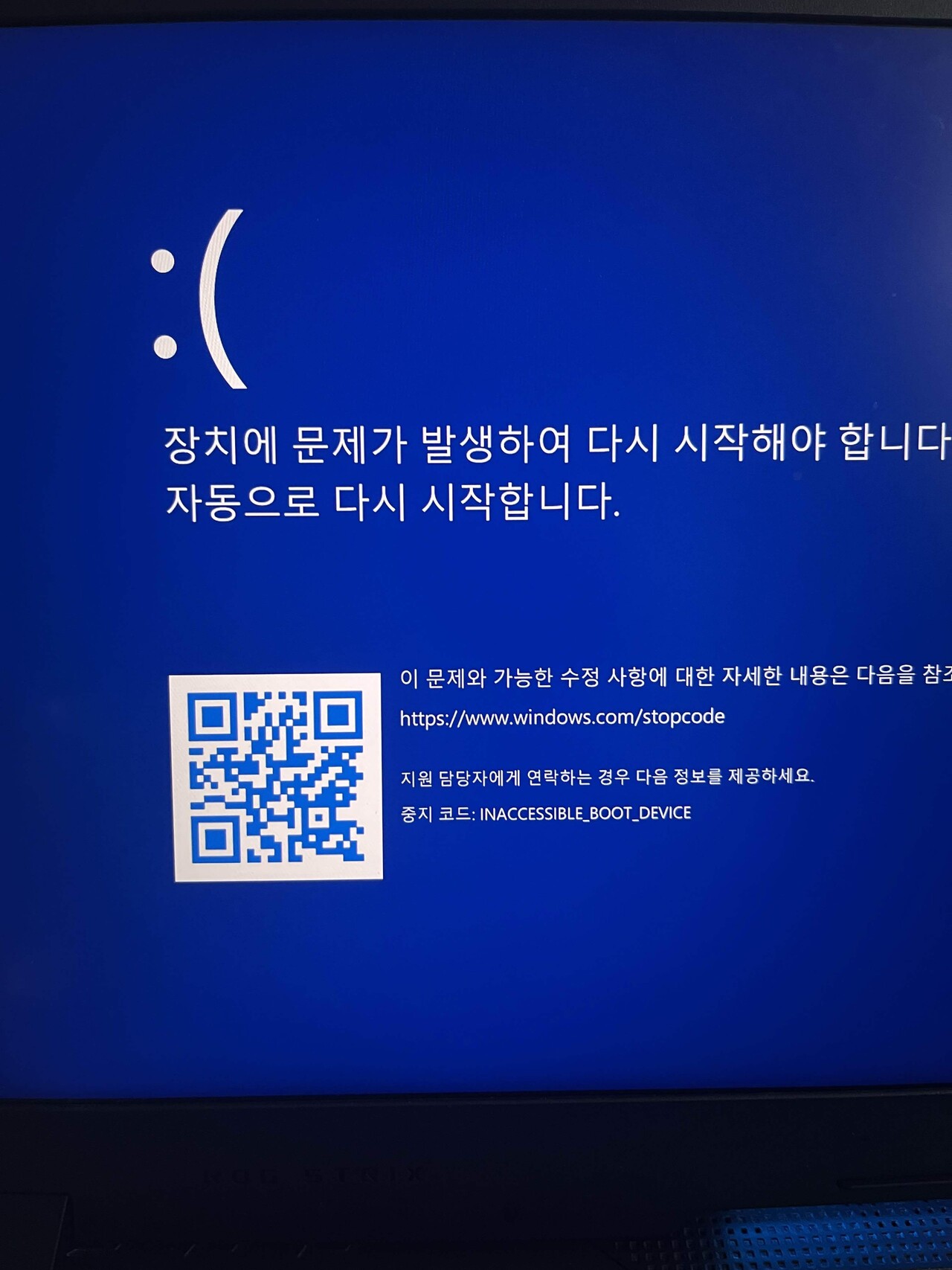 블라인드 블라블라 윈11 업데이트 후 블루스크린