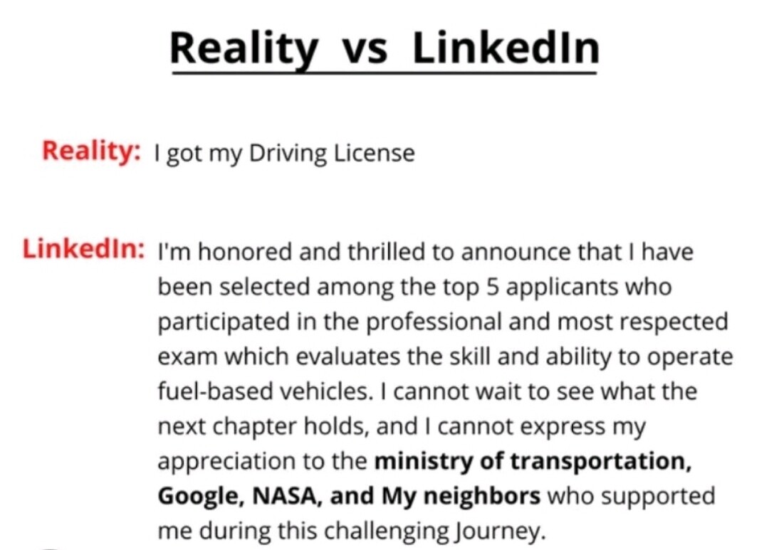 Reality vs LinkedIn - Blind