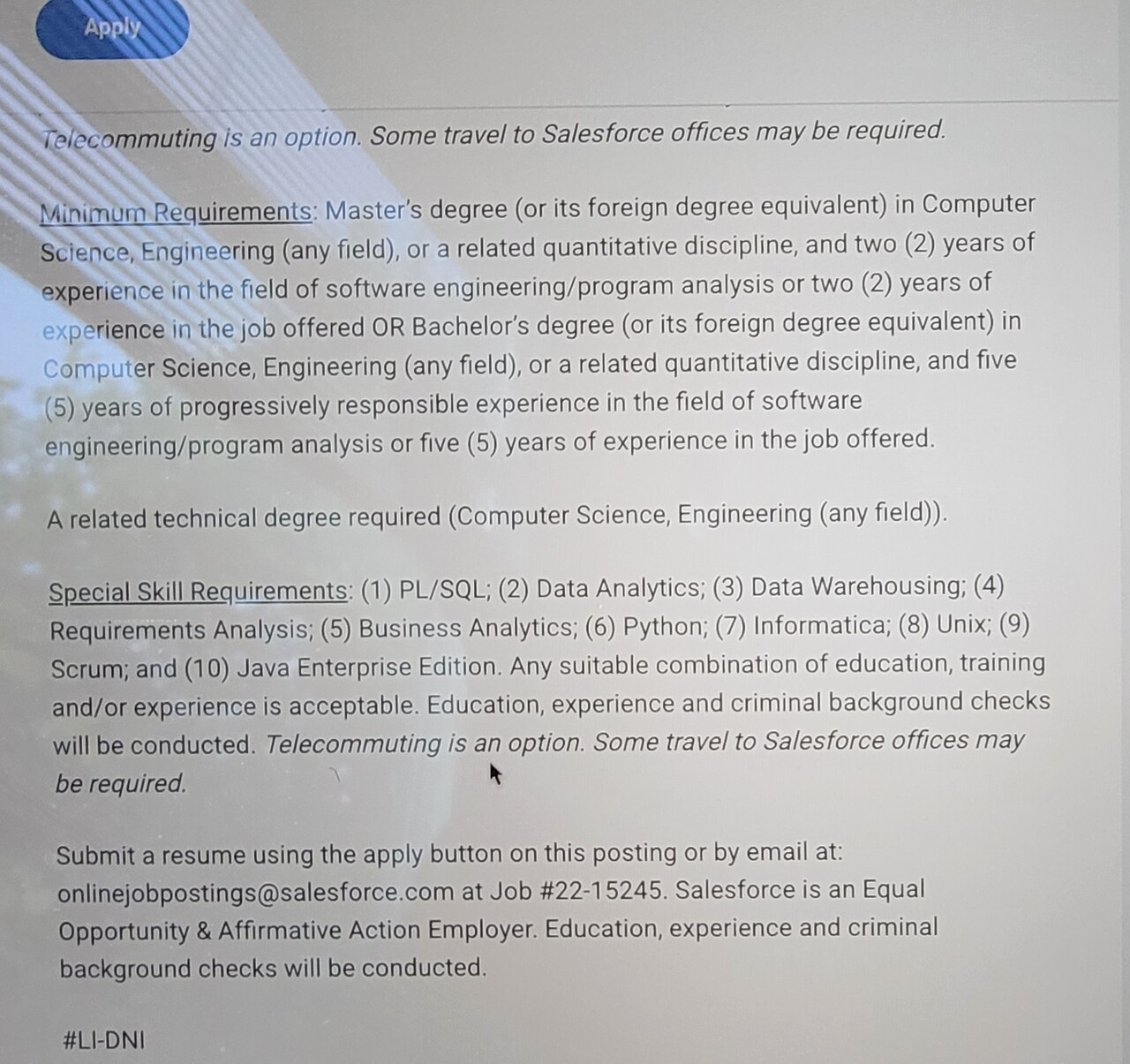 Is this purely h1b labor certification posting, aka fake job | Tech ...