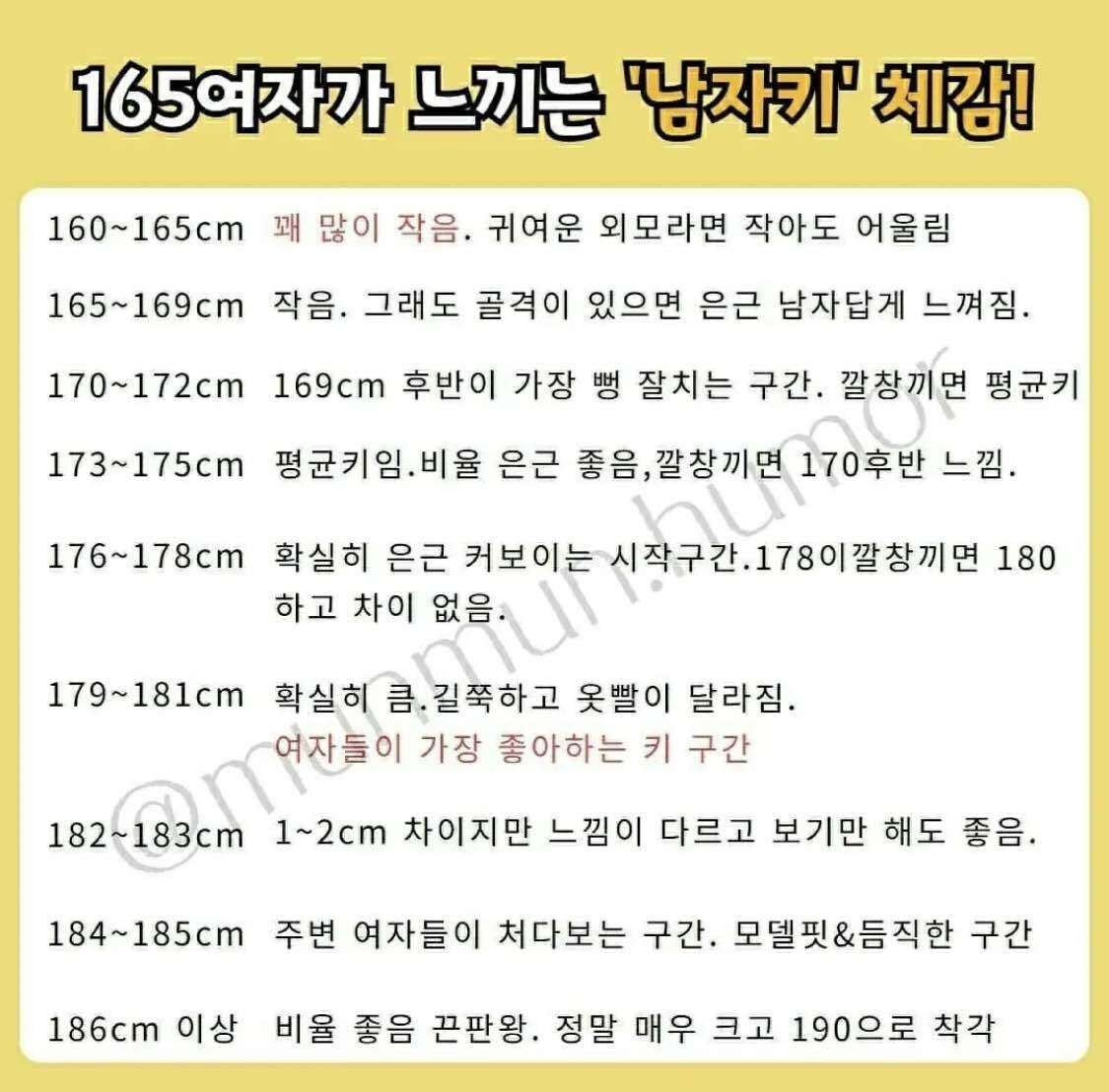 블라인드 | 썸·연애: 남자키 체감(165여자 기준)📐📏