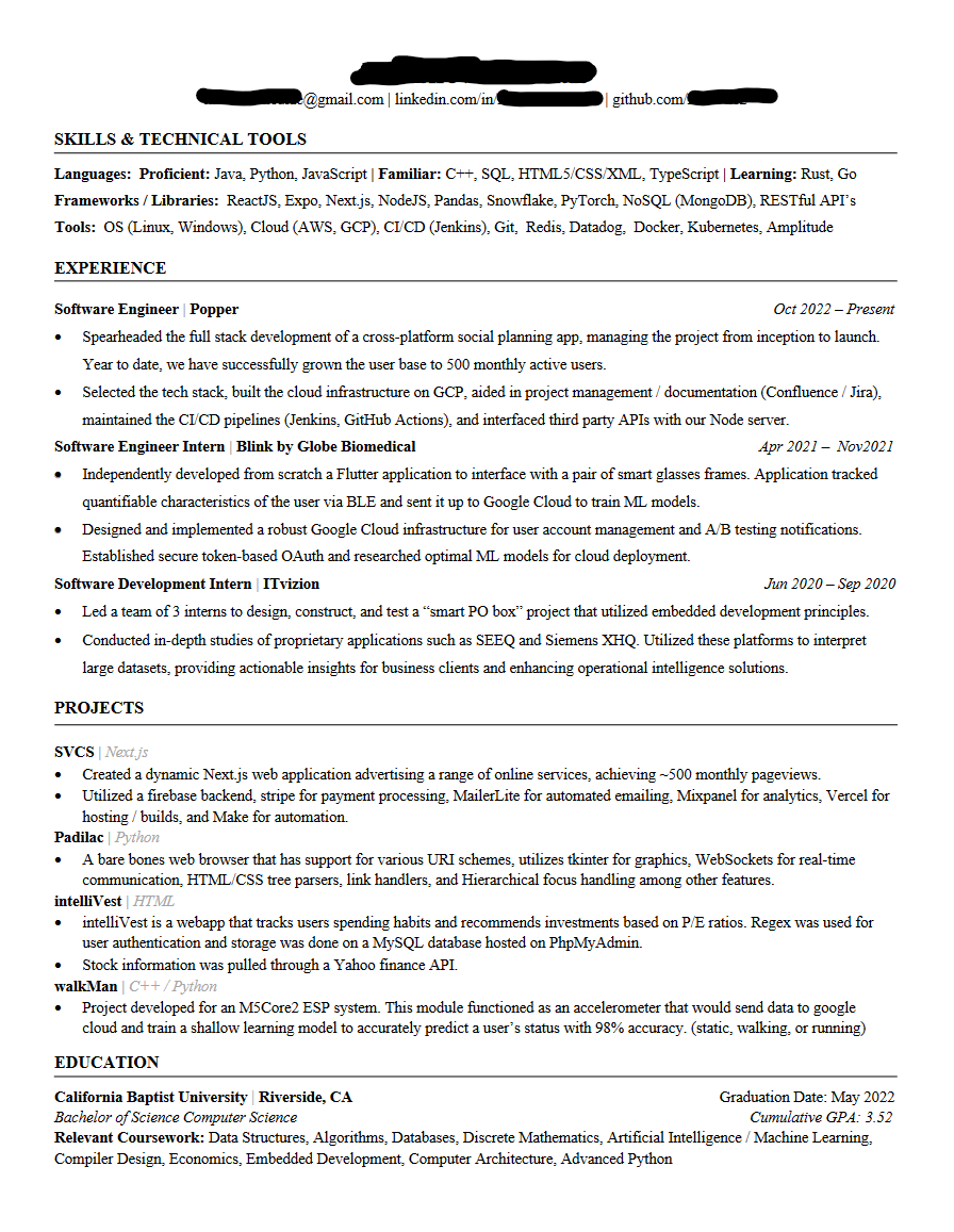 Resume Review Resume Review Blind