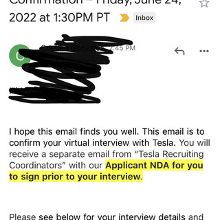 How to politely send email and opt out for Tesla onsite? - Blind