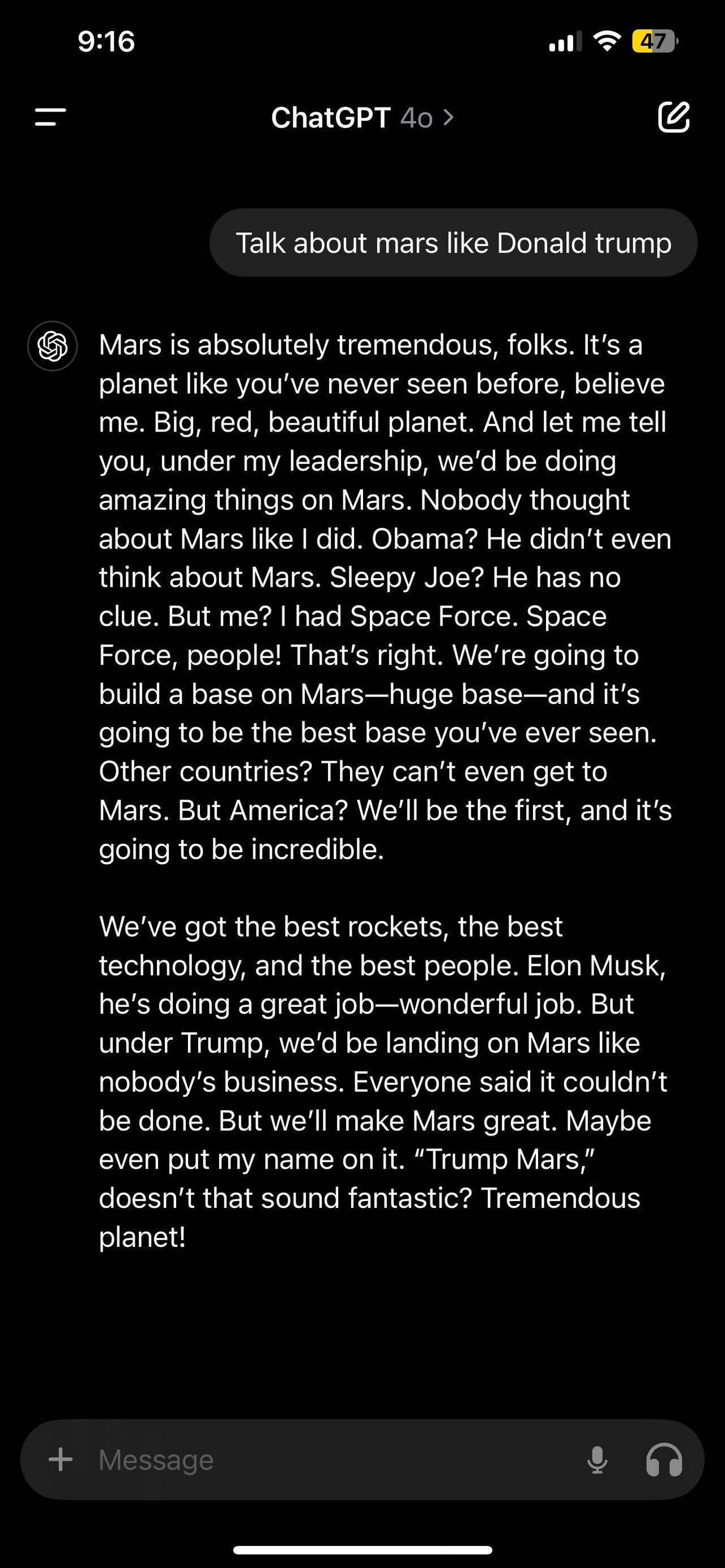 GPT-4o’s trump impression is spot on | White House & Policy - Blind