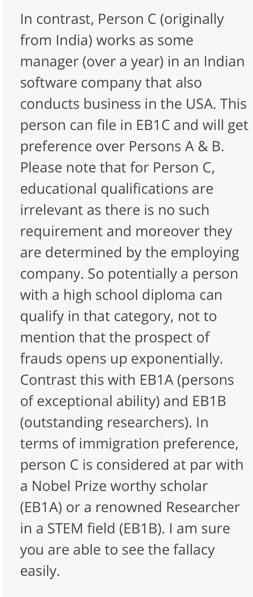 Eb1 india is backlogged because of this. | Work Visa - Blind