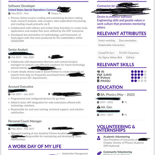 How’s my resumé? - Blind