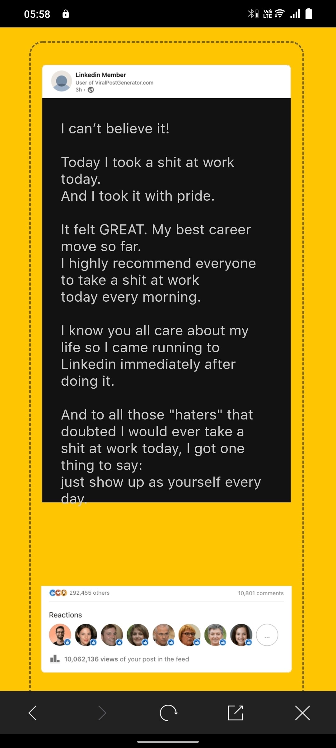 LinkedIn Cringe Post AI Generator - Blind