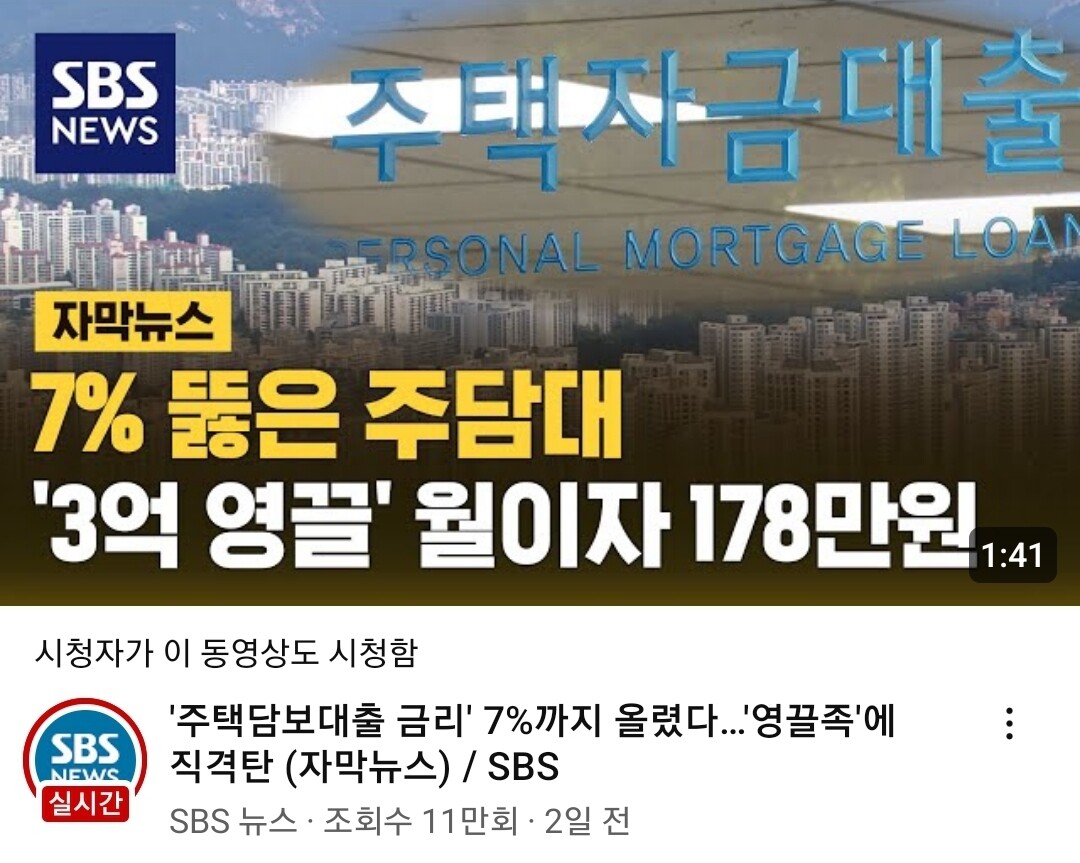 블라인드 | 부동산: [SBS] 7% 뚫은 주담대