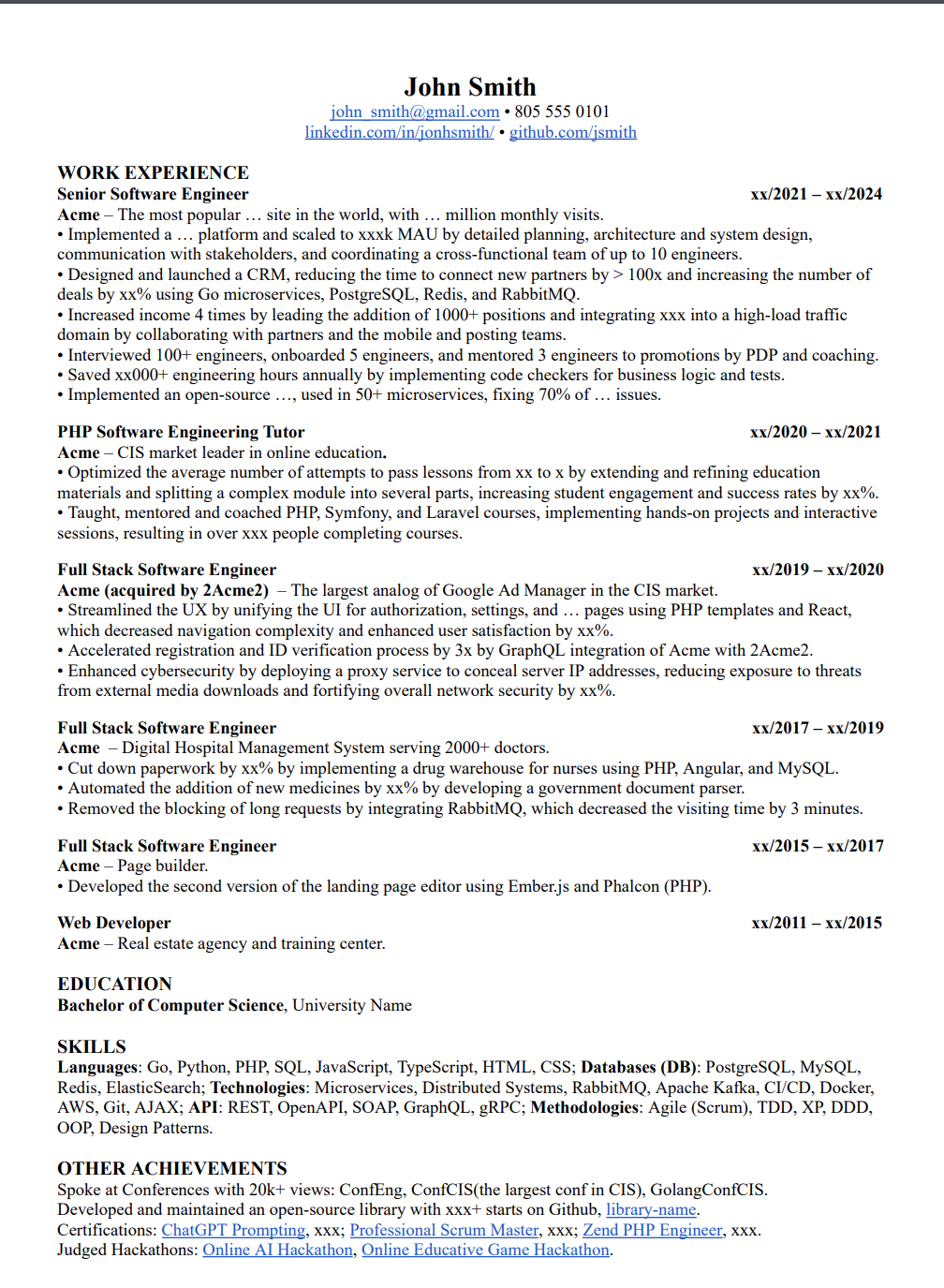 Resume Review for SWE | Resume Review - Blind