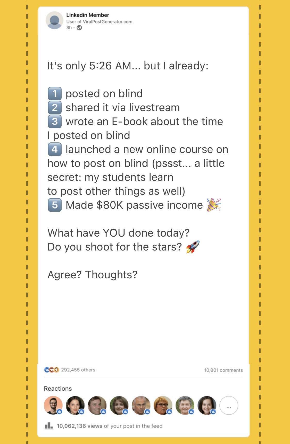 LinkedIn Cringe Post AI Generator - Blind