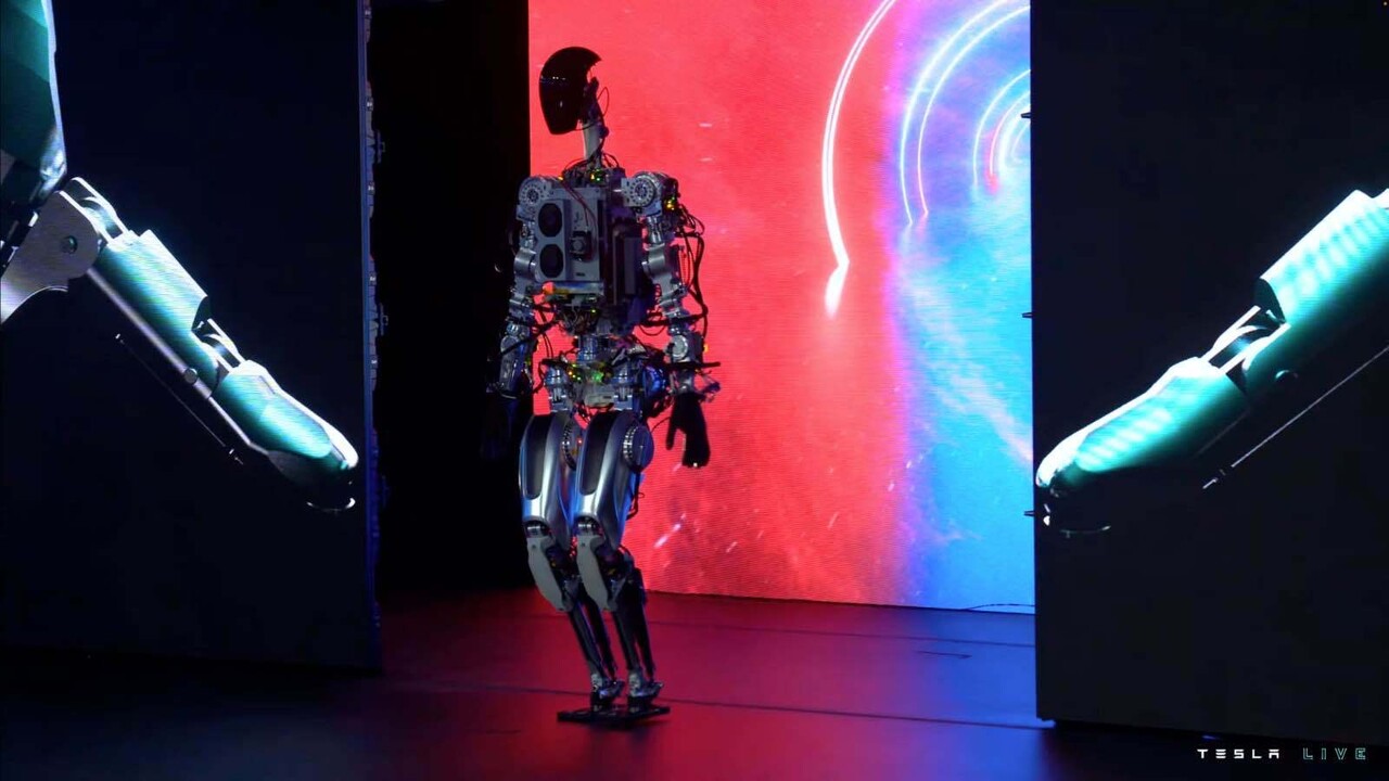 Tesla Optimus humanoid robot - First Look - Blind