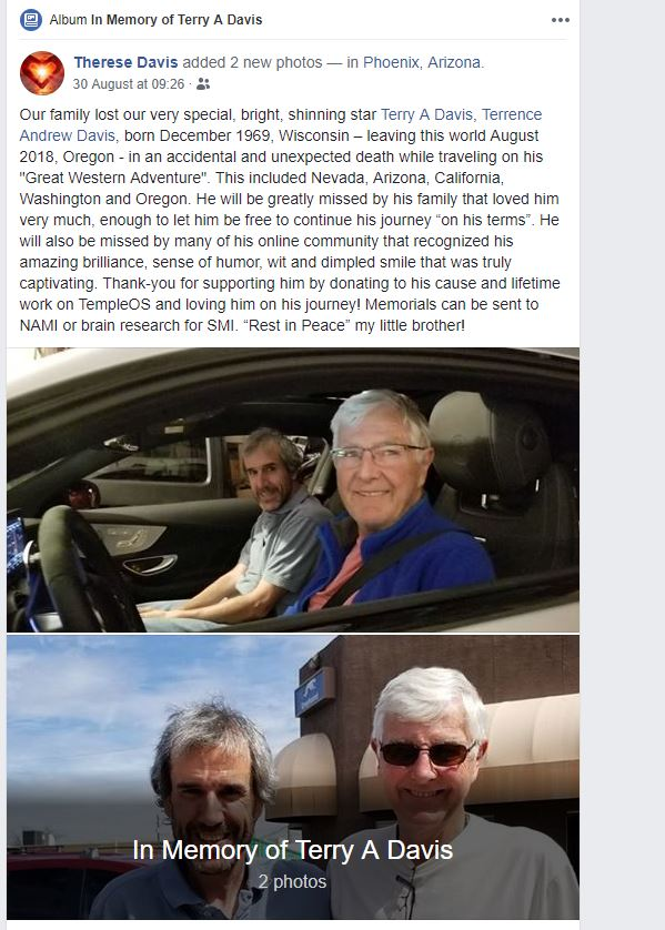 R.I.P. Terry Davis - Blind