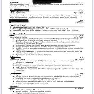 Kindly review my resume. Please ignore the lazy editing to hide the ...