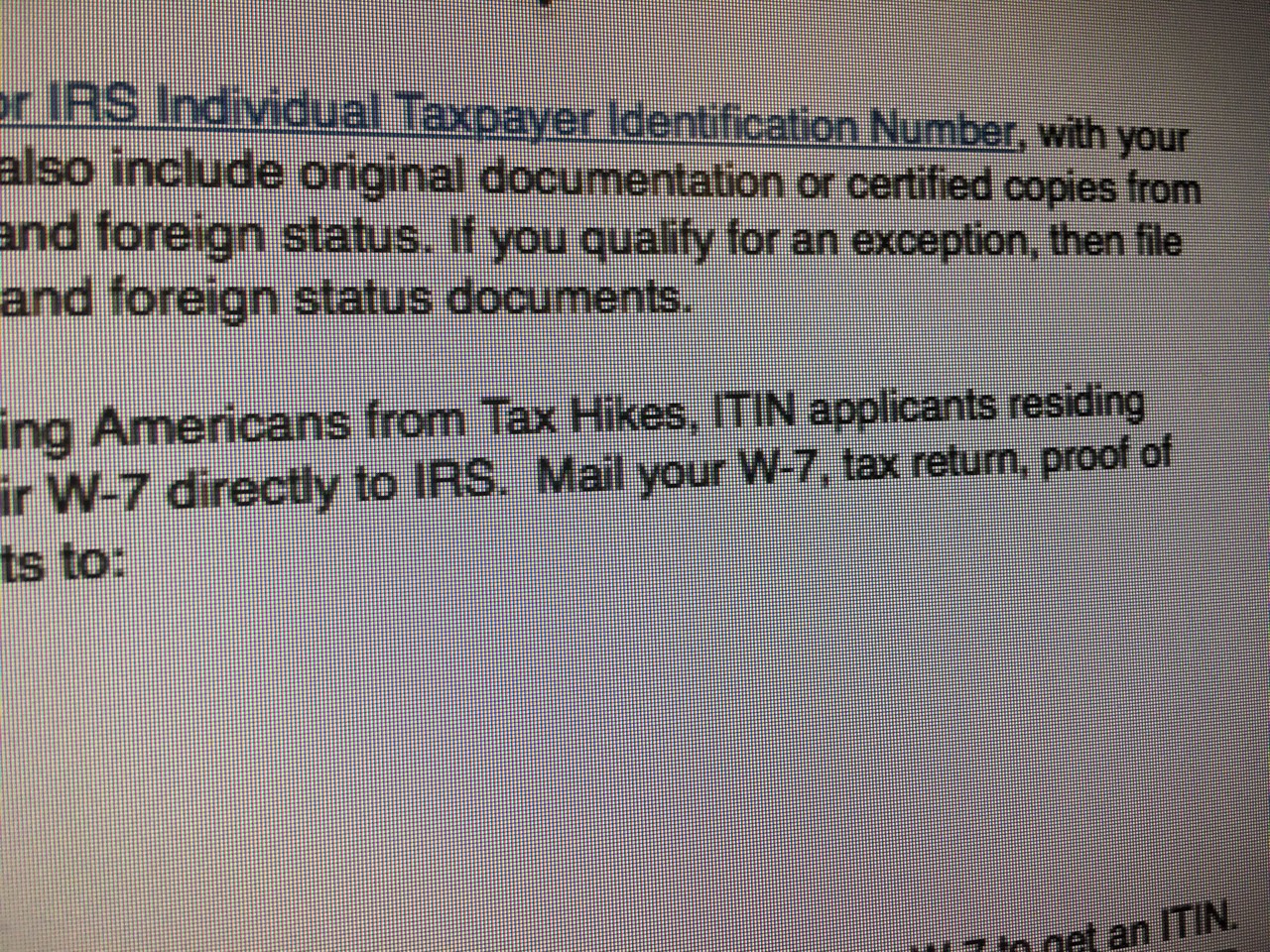 Where and How to submit W-7 form ( for ITIN)? - Blind