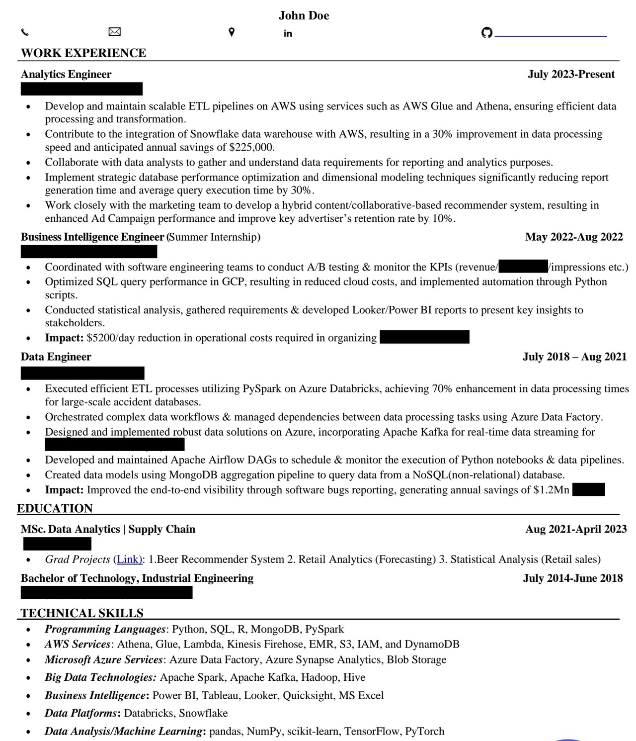 Laid off recently: Resume Help - Blind