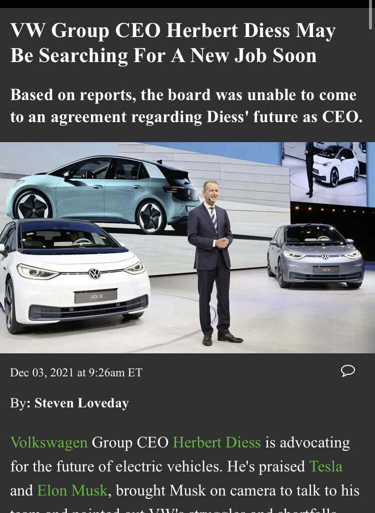 블라인드 | 주식·투자: V/W CEO 해임 될 듯 (feat. 혁신은 어렵지)