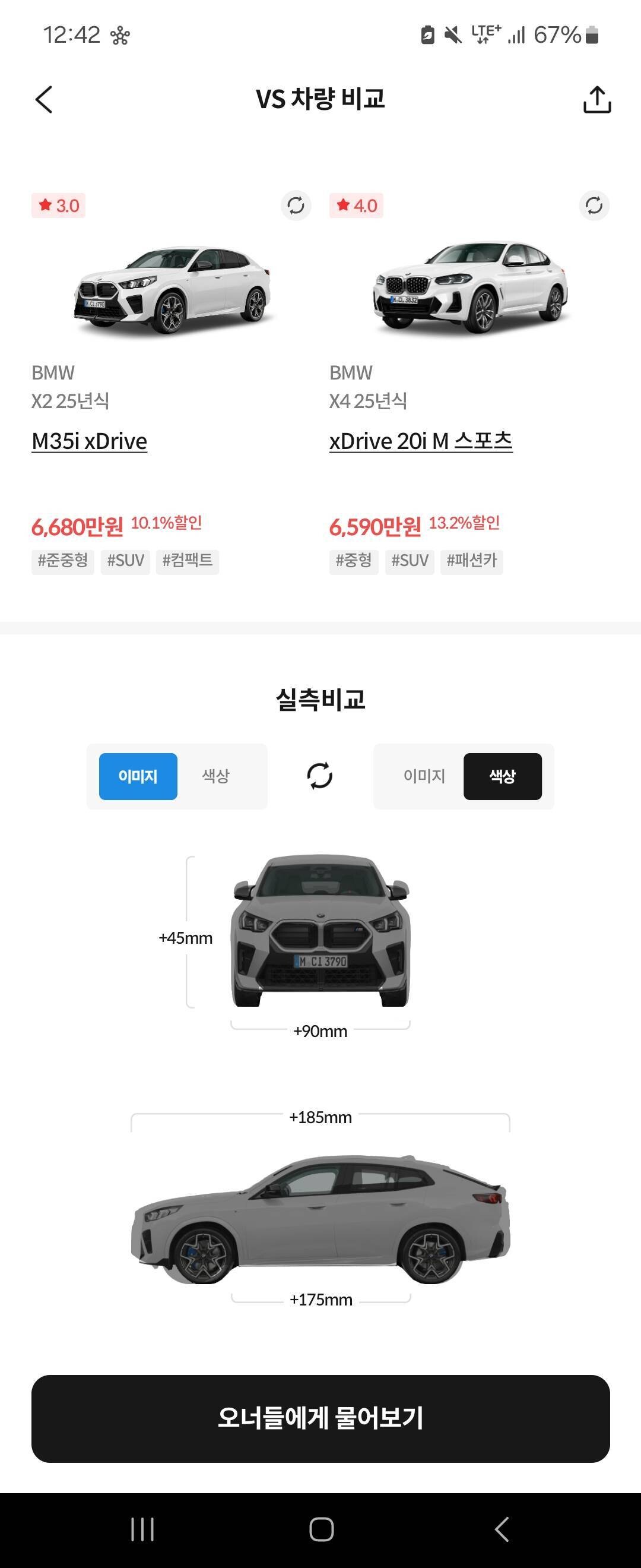블라인드 | 자동차: X2 vs X4