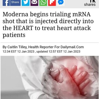 Moderna begins trialing mRNA shot to treat heart attack patients - Blind