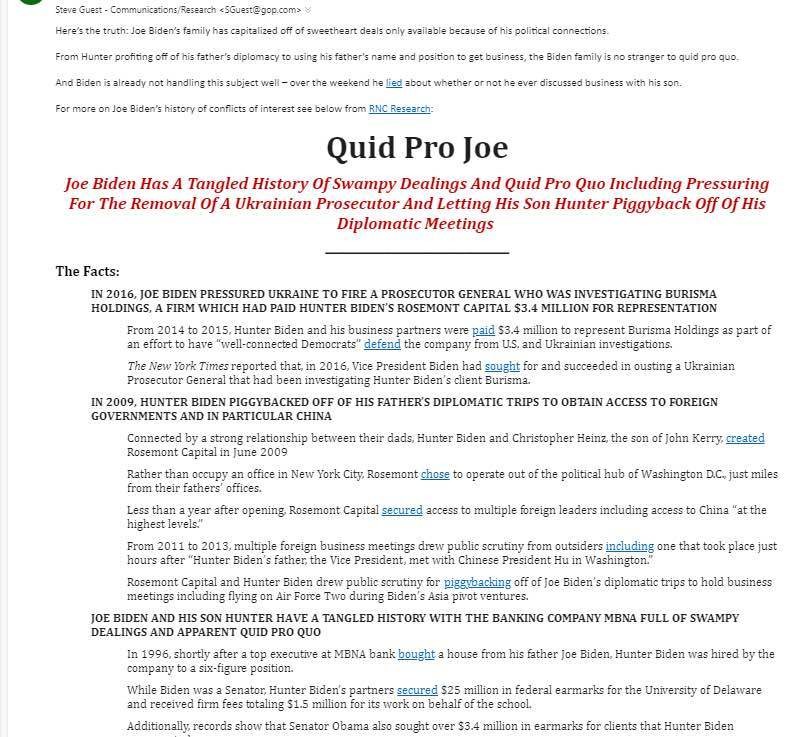 Quid pro Joe needs to go | Politics - Blind