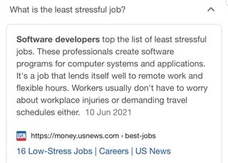 Least stressful job - Software Developer | Software Engineering Career ...