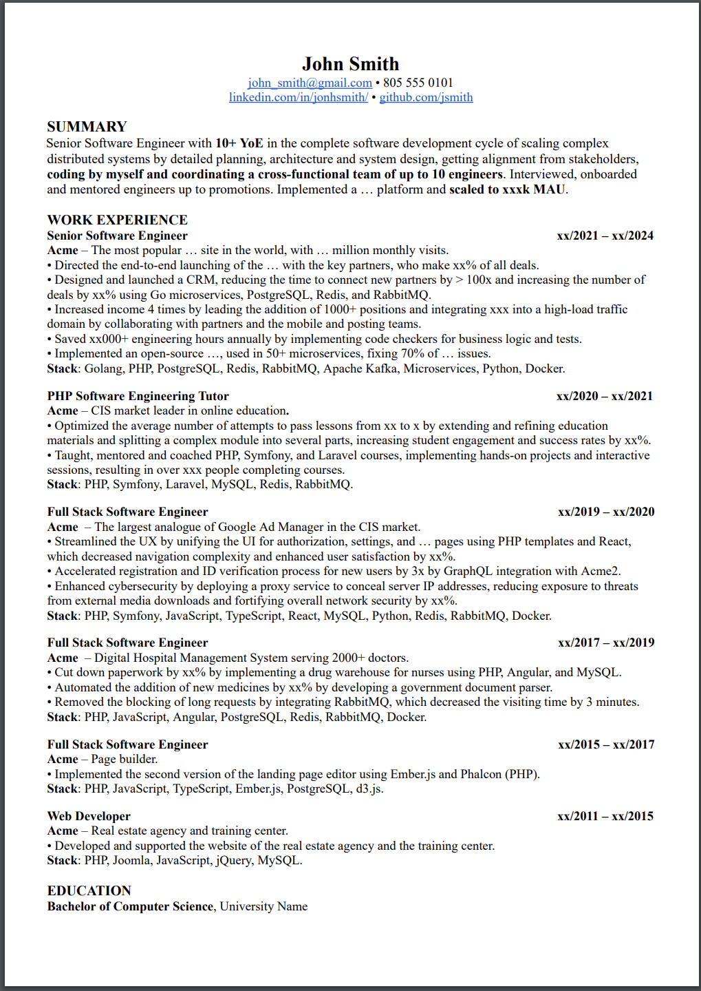Resume Review for SWE | Resume Review - Blind