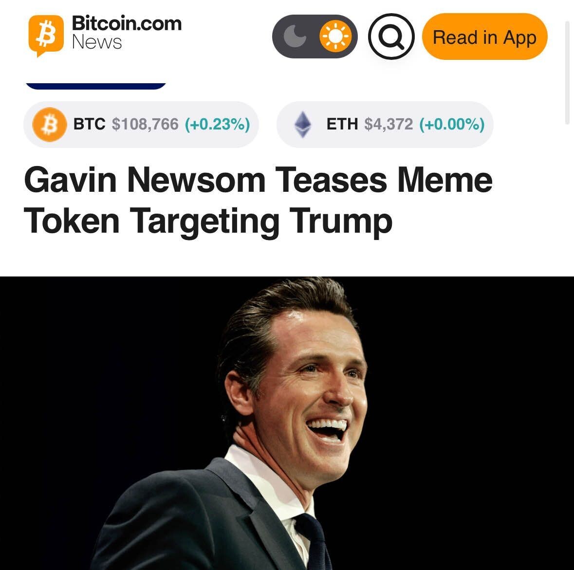 Newsom launching his own coin | Stocks & Investments - Blind