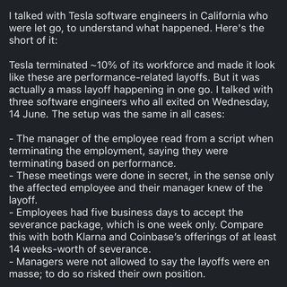 Tesla Layoffs- LinkedIn post | Layoffs - Blind