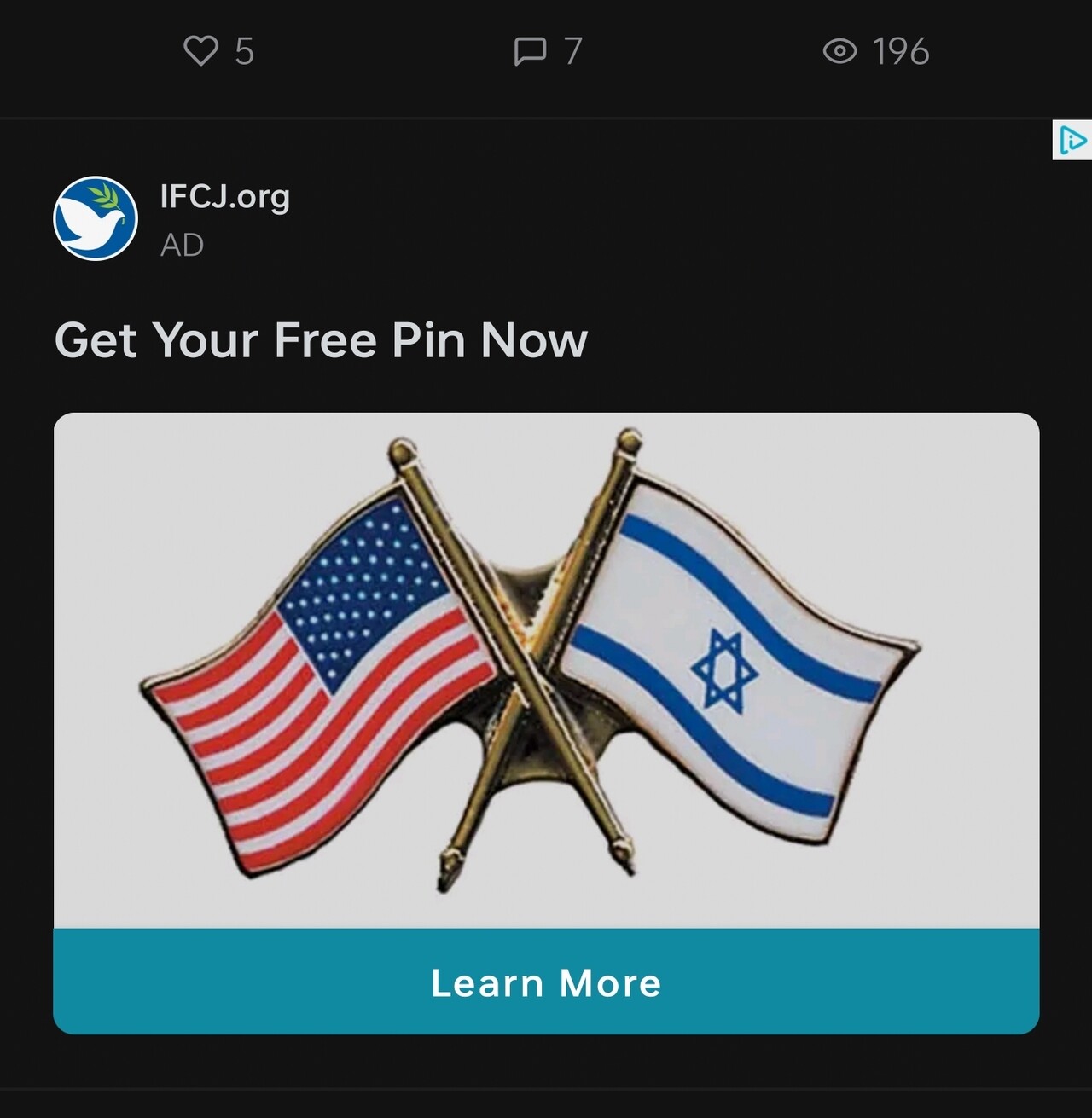 Israel ads are drawing me closer to support Palestine - Blind