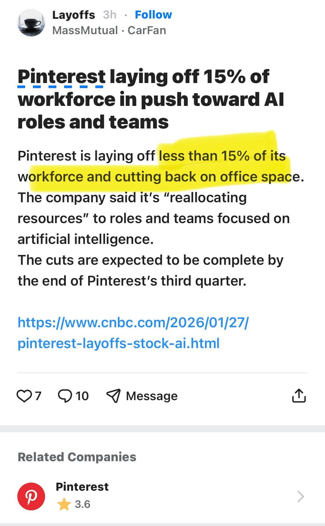 Pinterest laying off 15% | Layoffs - Blind
