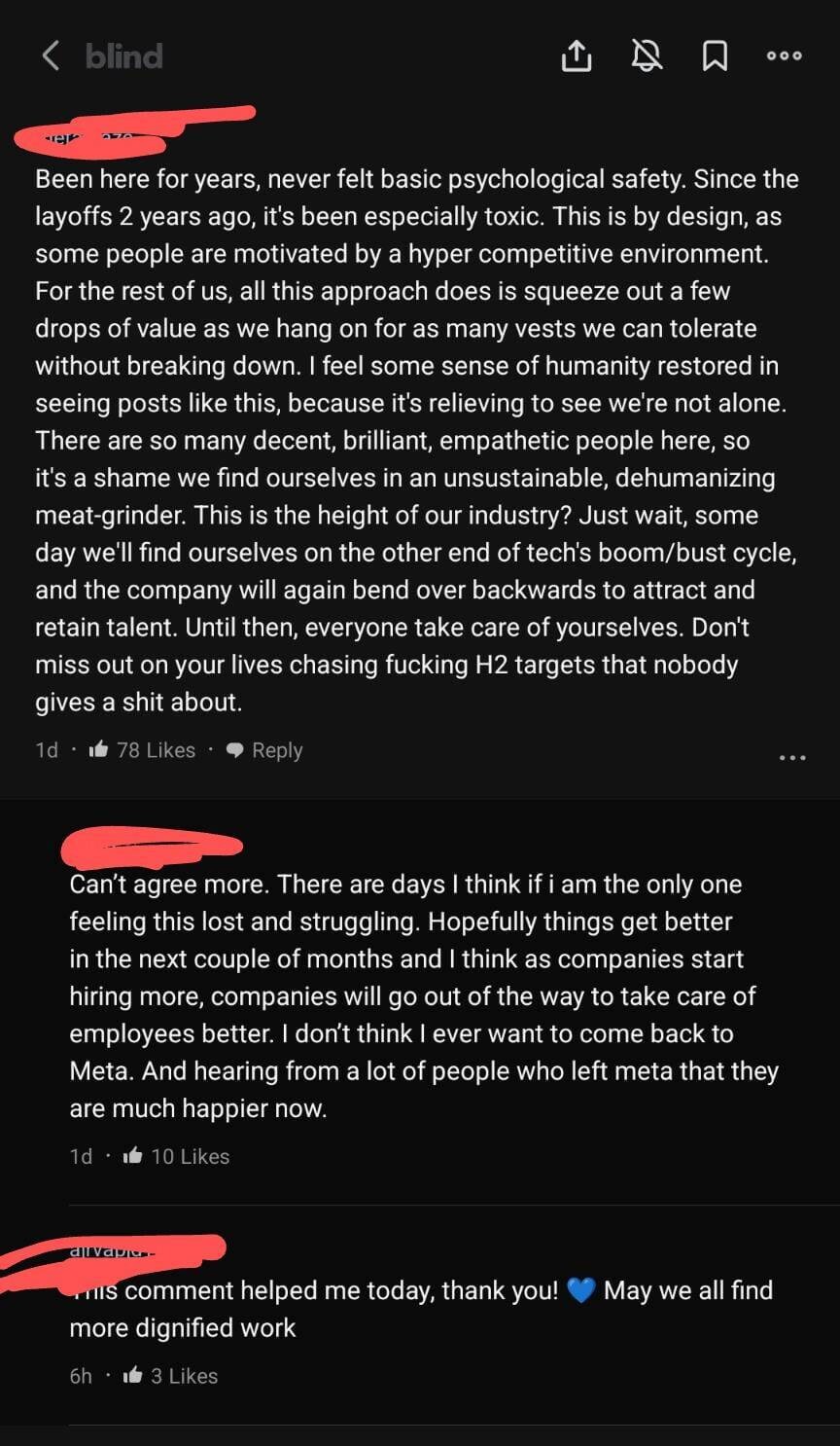 A taste of Meta work culture and environment | Tech Industry - Blind