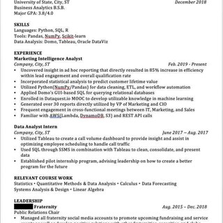 Resume Review - Blind