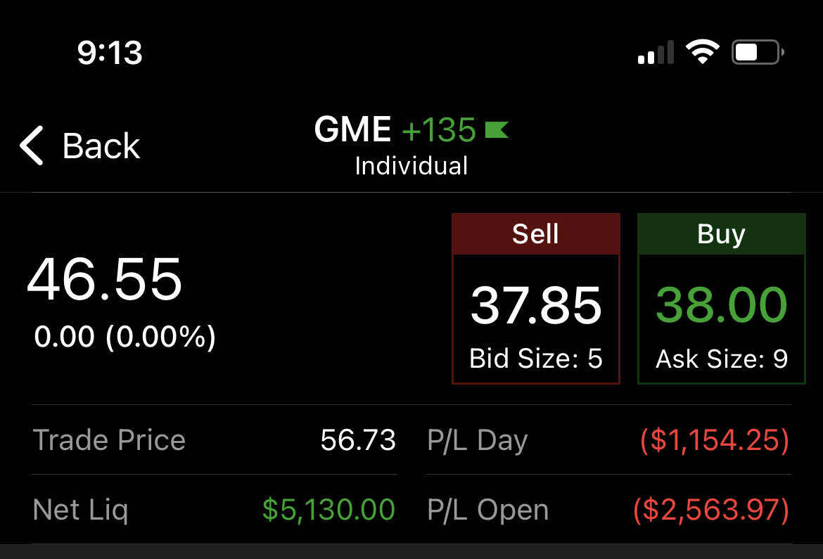 GME down nearly 50% from yesterday’s high | Stocks & Investments - Blind