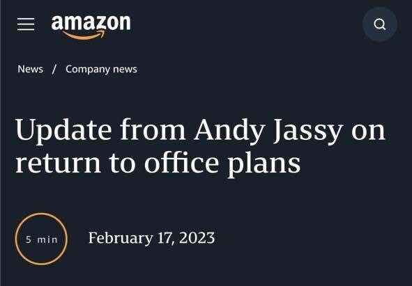 Amazon RTO announced | Tech Industry - Blind