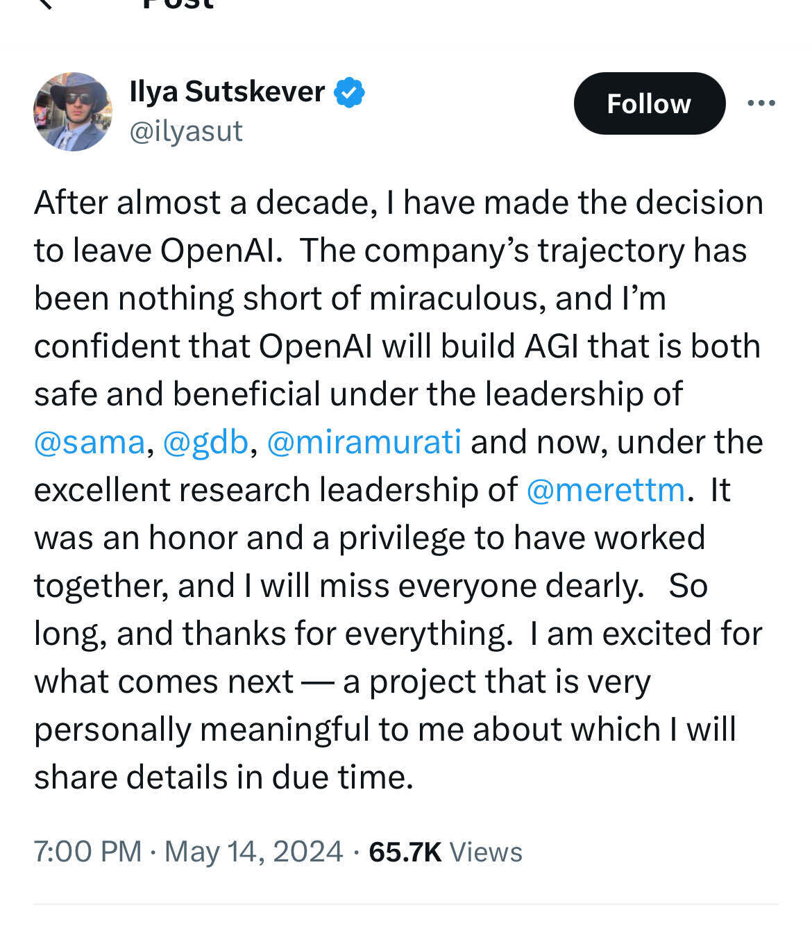 Ilya left OpenAI | Tech Industry - Blind