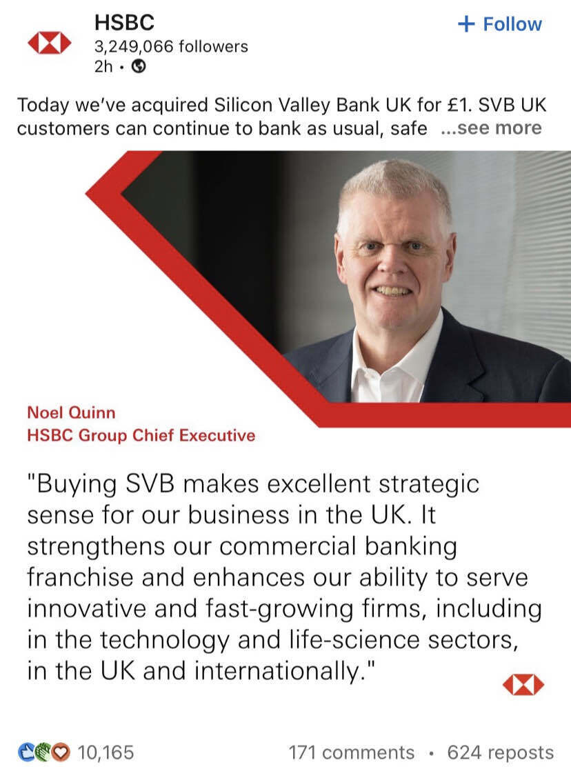 HSBC UK bought SVB | Misc. - Blind